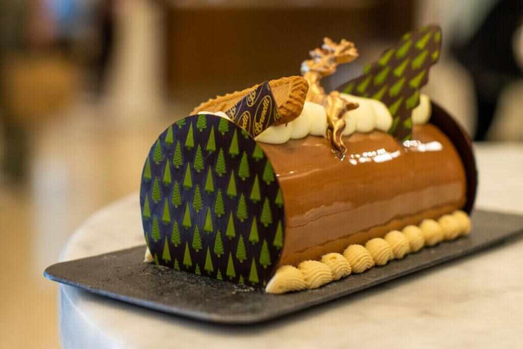 Biscoff Christmas Log - Brunetti Classico Cafe Melbourne