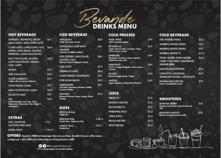 Brunetti Classico Menu - Lygon Street, Carlton | Brunetti Classico