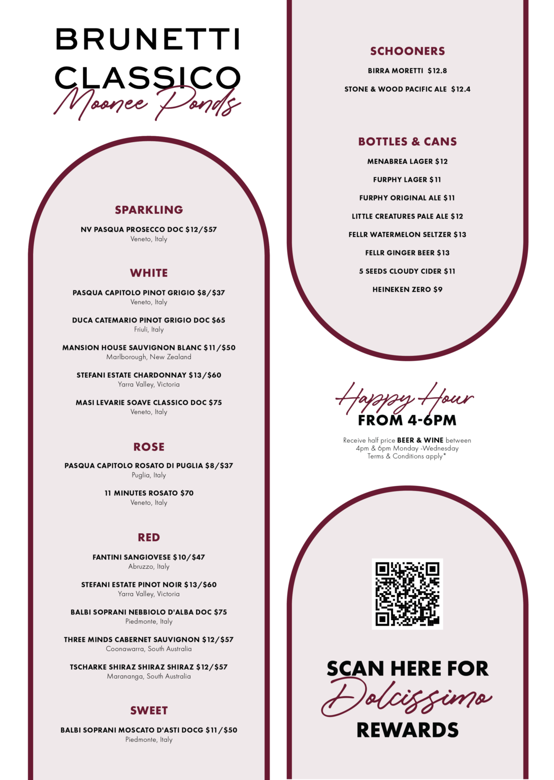 Menu Moonee Ponds - Brunetti Classico Cafe Melbourne