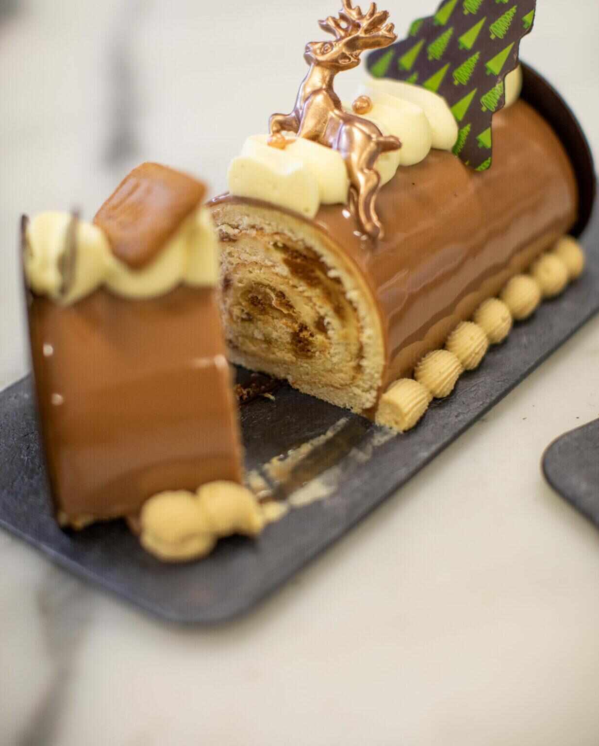Biscoff Christmas Log - Brunetti Classico Cafe Melbourne